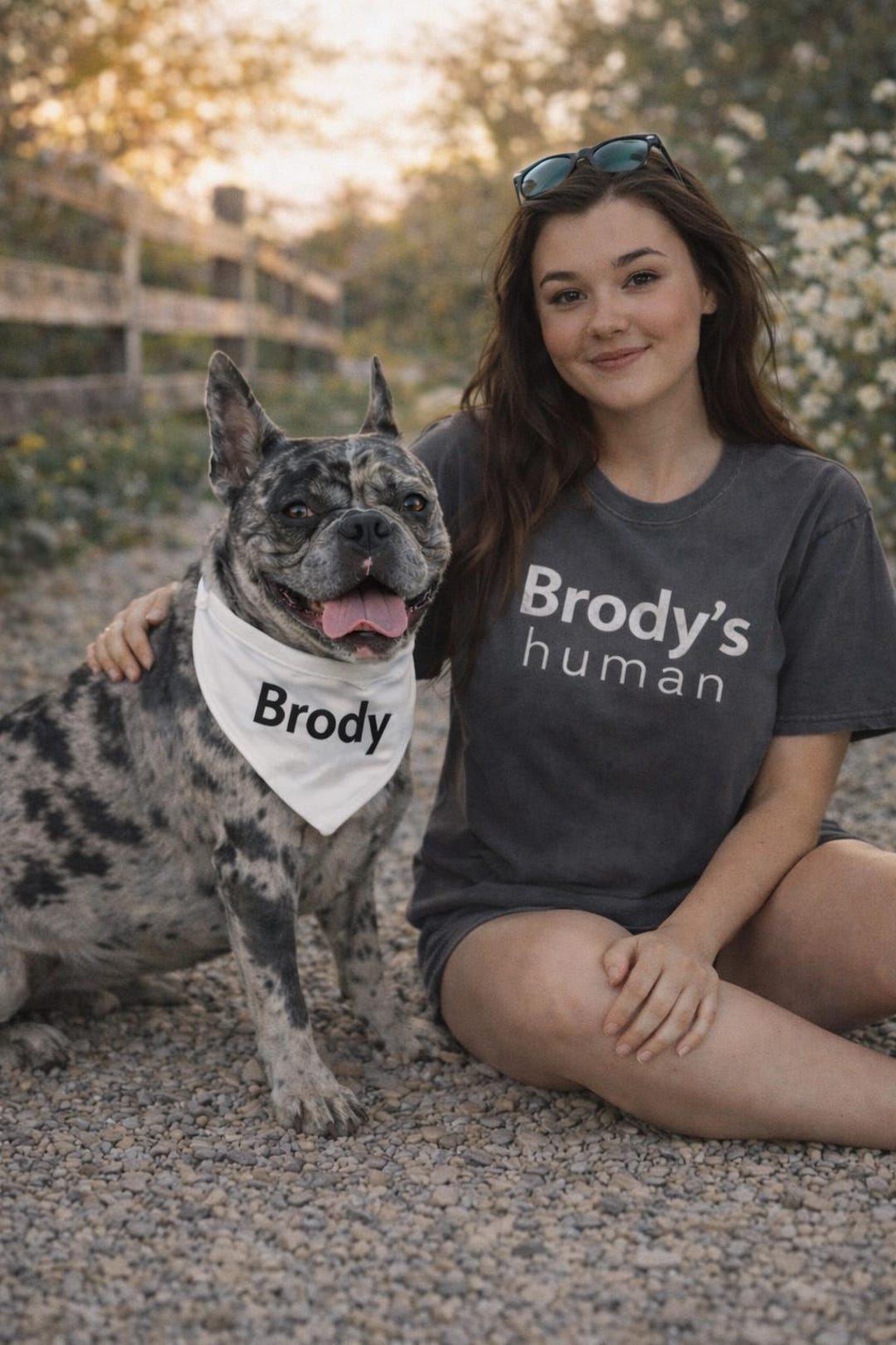 Matching Dog & Owner Shirt Set, Personalized Pet Name Bandana ...