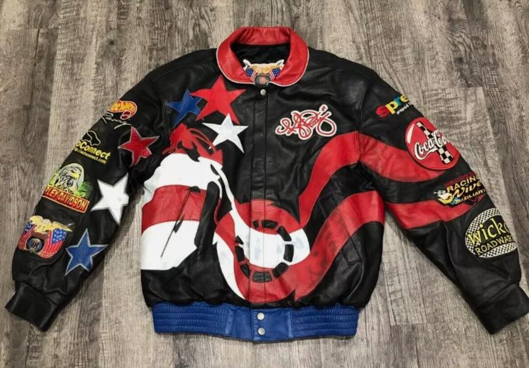 Jeff Hamilton Kyle Petty Charity Ride Leather Jacket SZ Medium - Etsy