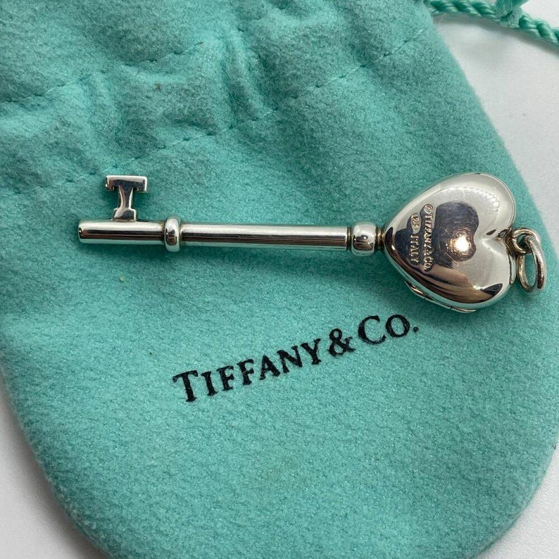 Tiffany & Co RARE Sterling Silver Heart Key Locket Pendant - Etsy
