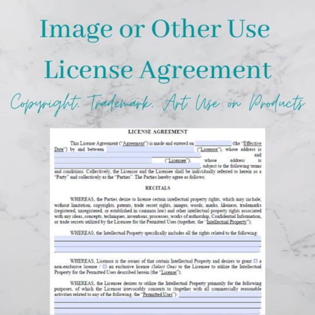License Agreement Photo License, Graphic Design License, Image Use ...