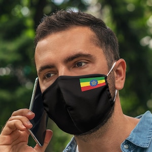 Unisex Flag of Ethiopia Breathable & Flexible Elasticated Face Covers ...