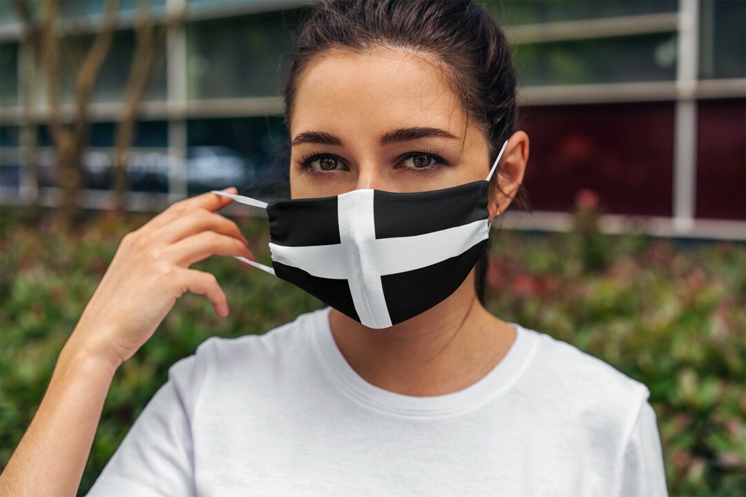 Unisex Cornish Flag Face Mask Breathable & Flexible Flag of Cornwall ...