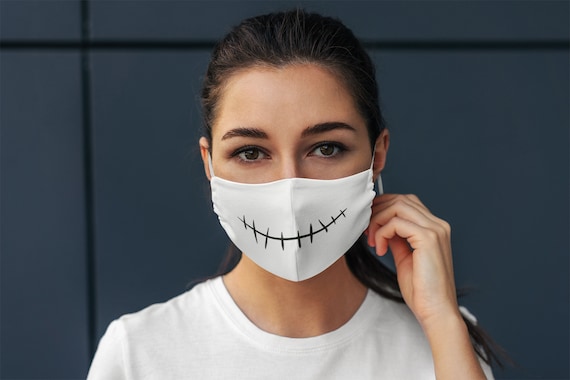 Unisex Skeleton smile scary Face Mask Nightmare before | Etsy