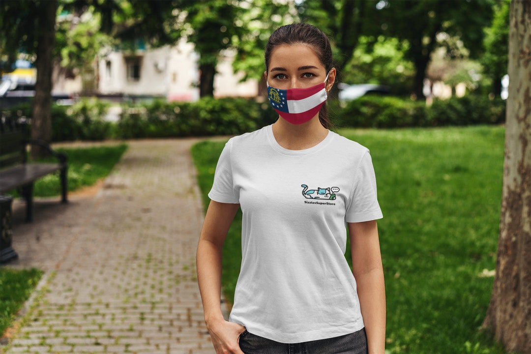 Reusable Georgian Flag Fabric Face Mask | Flag of Georgia Elasticated ...