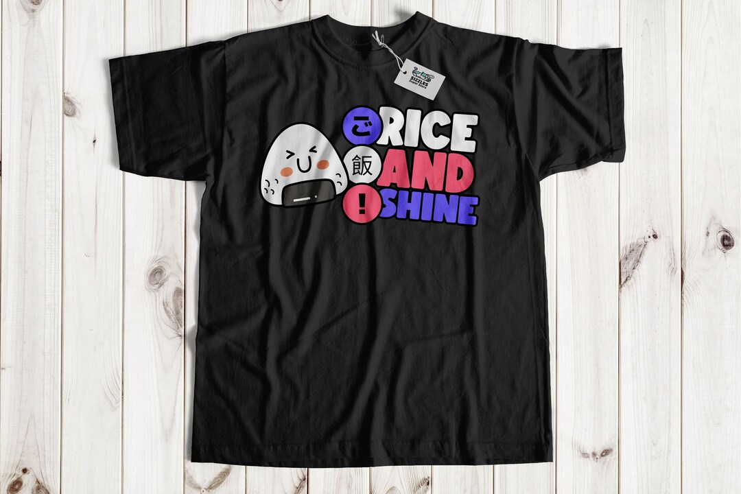 Unisex Rice and Shine Cute Onigiri T-shirt | Japanese Shirts & Korean ...