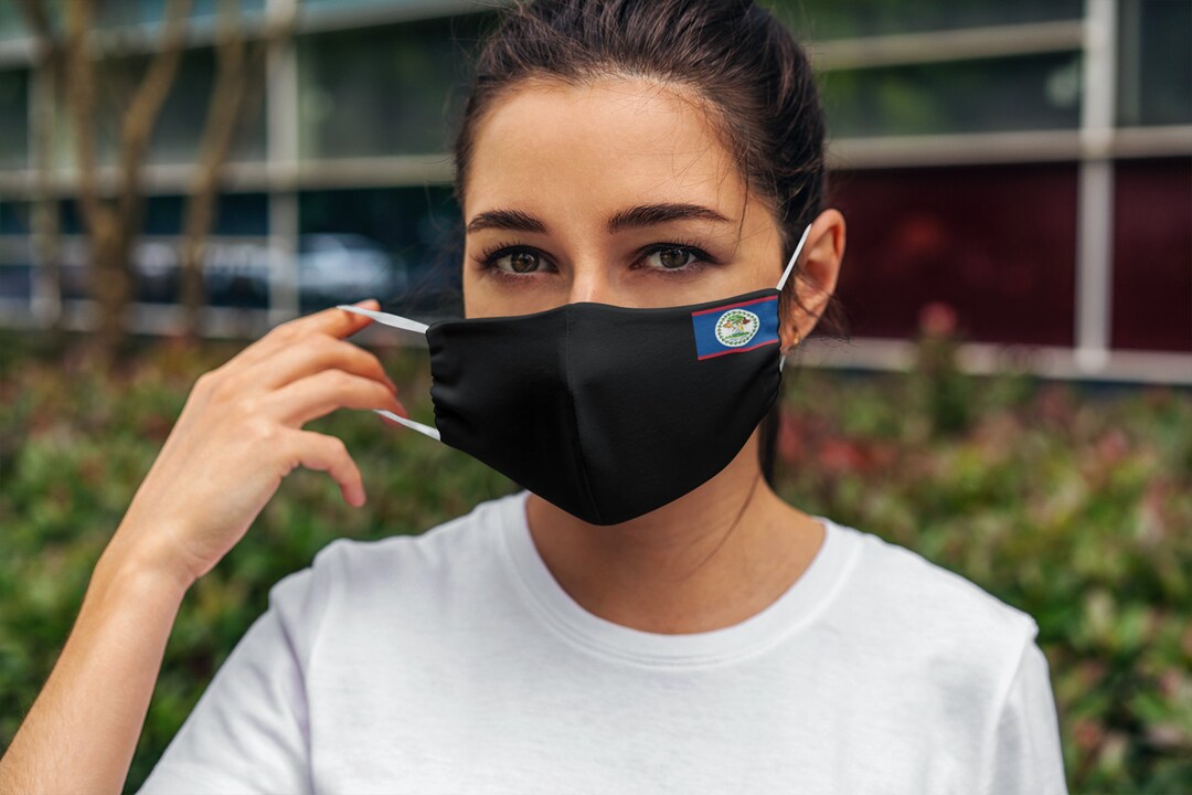 Unisex Flag of Belize Breathable & Flexible Elasticated Face Covers ...