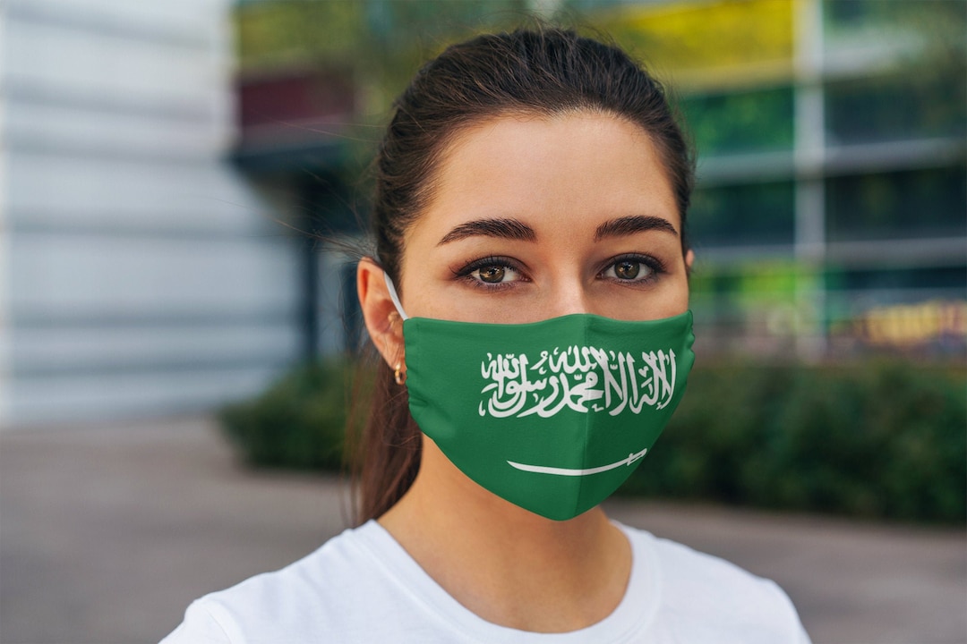 Unisex Saudi Arabian Flag Face Mask | Breathable & Flexible Flag of ...