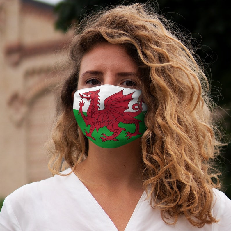 Unisex Welsh Flag Face Mask Breathable & Flexible Flag of - Etsy