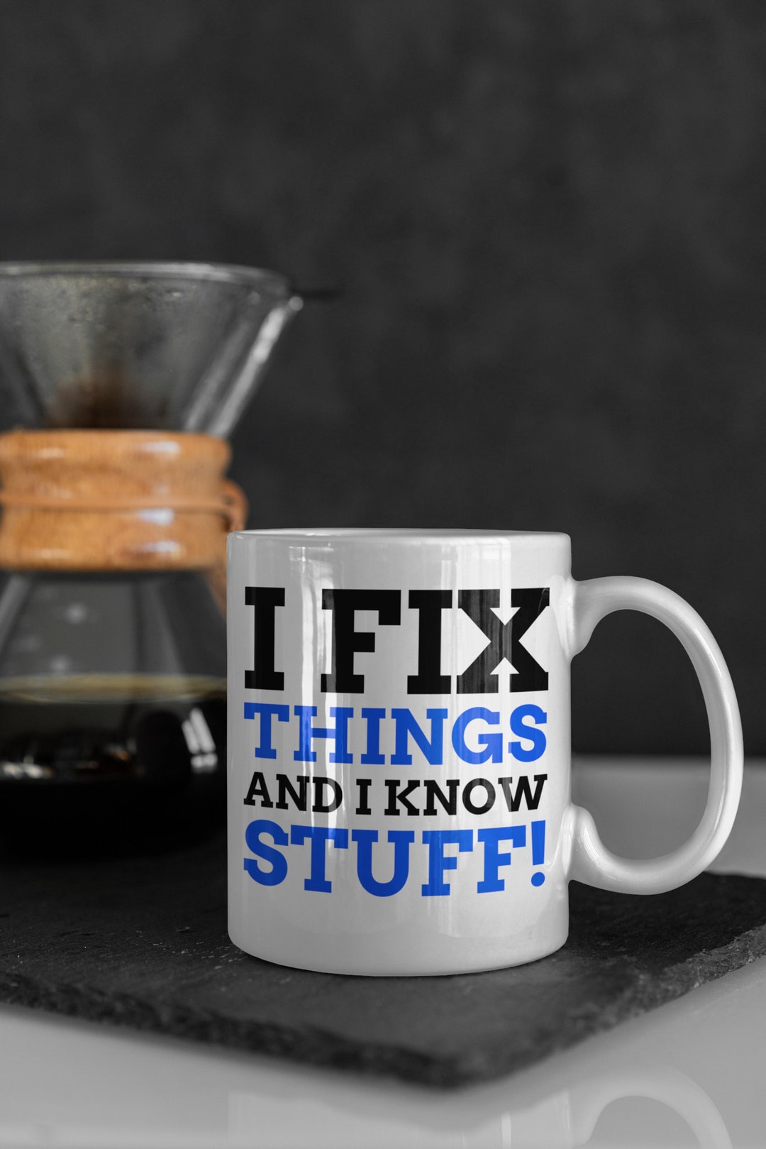 I Fix Things and I Know Stuff! Construction Worker Mug 11oz 330ml ...