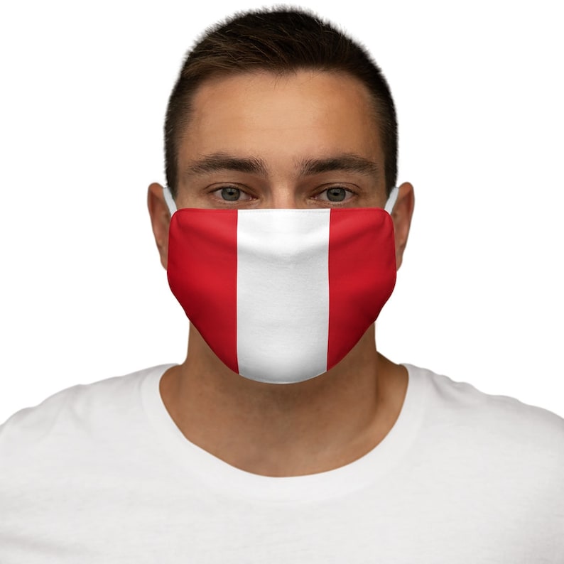 Unisex Peruvian Flag Face Mask | Breathable & Flexible Flag of Peru ...