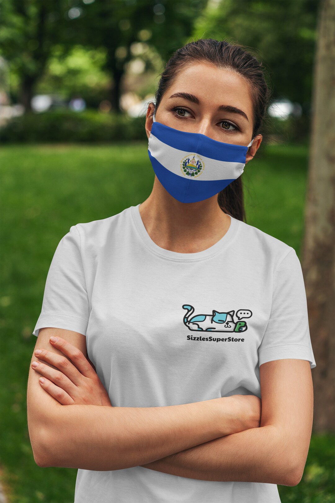 Unisex Salvadorian Flag Face Mask | Breathable & Flexible Flag of El ...