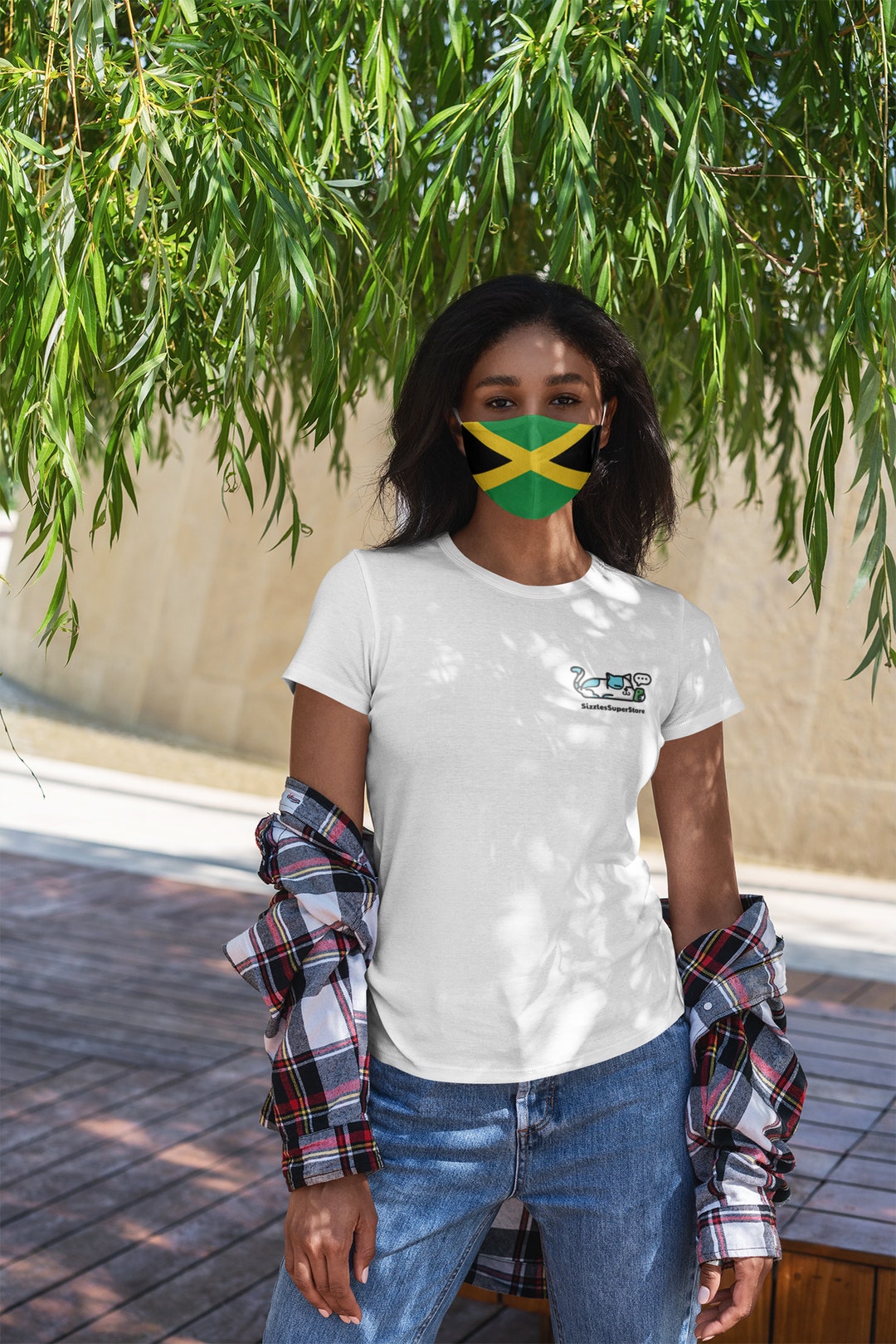 Unisex Jamaican Flag Face Mask | Breathable & Flexible Flag of Jamaica ...