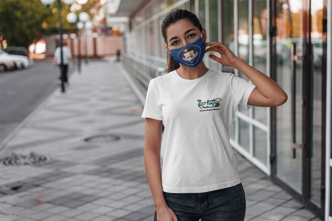 Reusable Utah Flag Fabric Face Mask | Flag of Utah Elasticated Ear ...