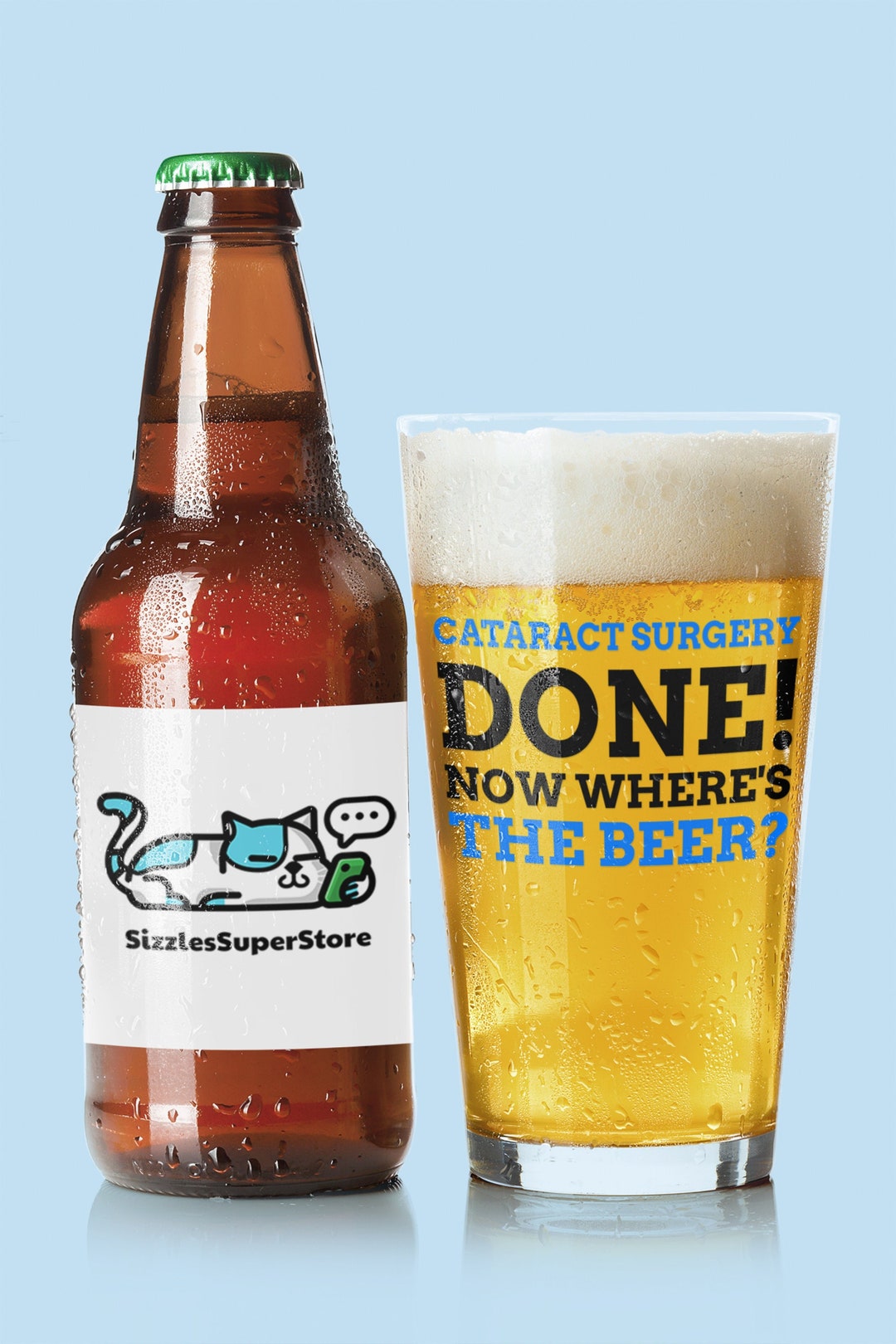 Funny Cataract Surgery Pint Glass 16oz, Eye Gift Ideas, Cloudy Eyes ...