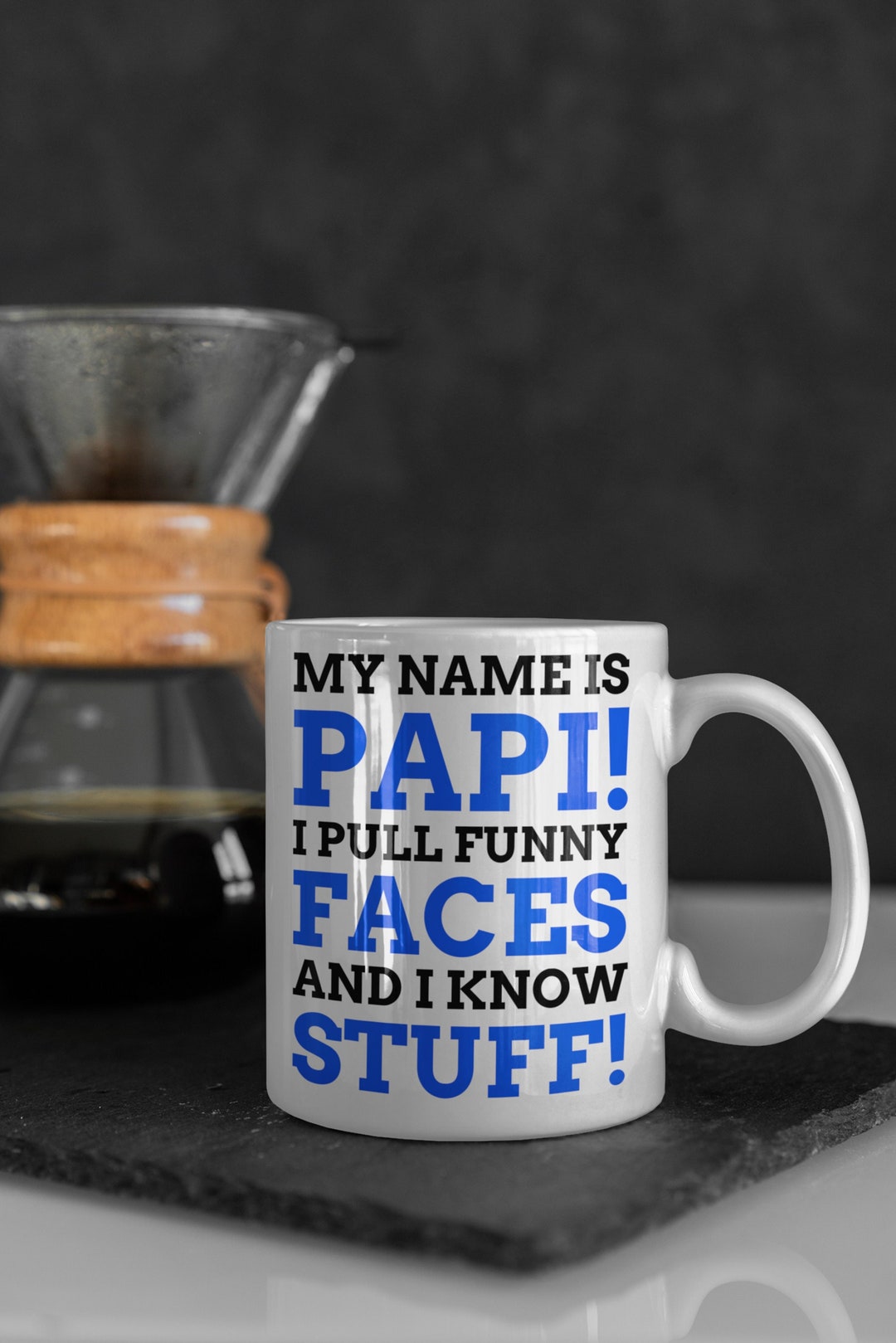 My Name is Papi! I Pull Funny Faces and I Know Stuff! Funny Papi Mug ...