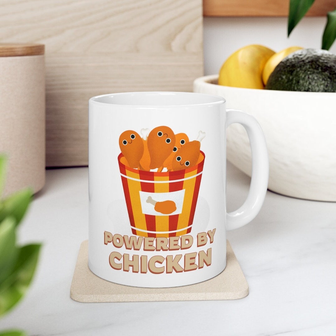 Powered by Chicken Mug 11oz 330ml Cute Cartoon Chicken Drumstick Mugs ...