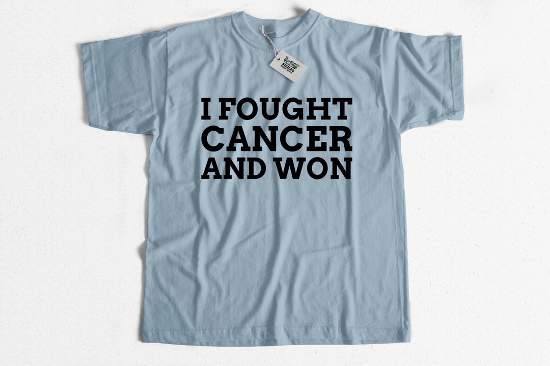 Unisex) I Fought Cancer and Won Tshirt | I Beat Cancer Tshirt | Blue I ...