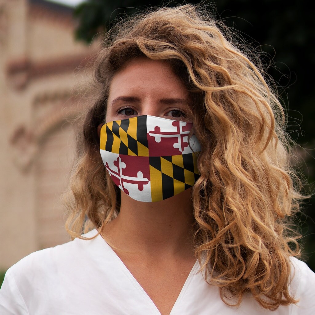 Reusable Maryland Flag Fabric Face Mask | Flag of Maryland Elasticated ...