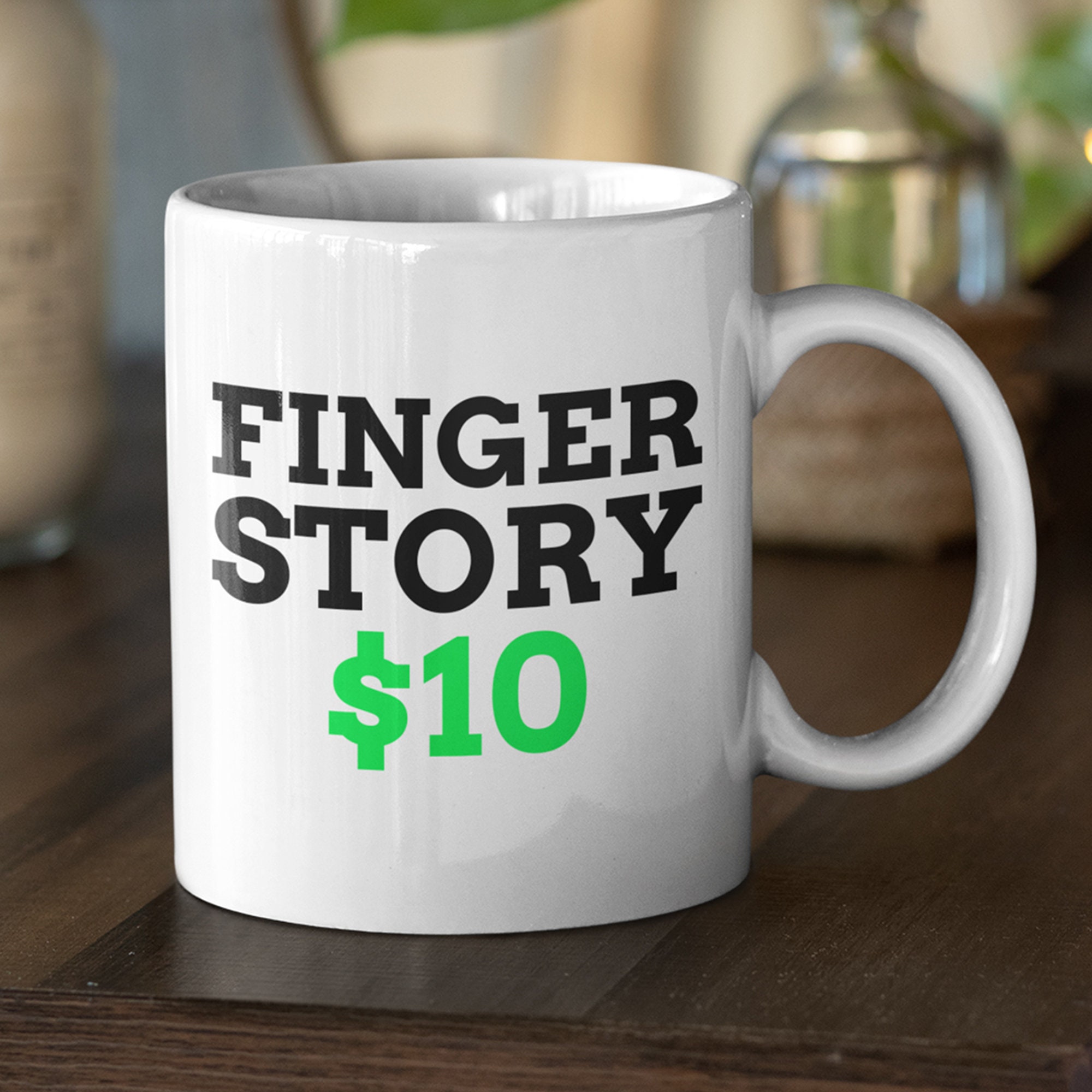 Funny Finger Amputee White Ceramic Mug | Missing Fingers Amputation ...