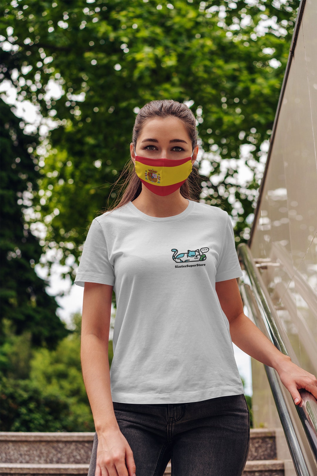 Unisex Spanish Flag Face Mask Breathable & Flexible Flag of Spain ...