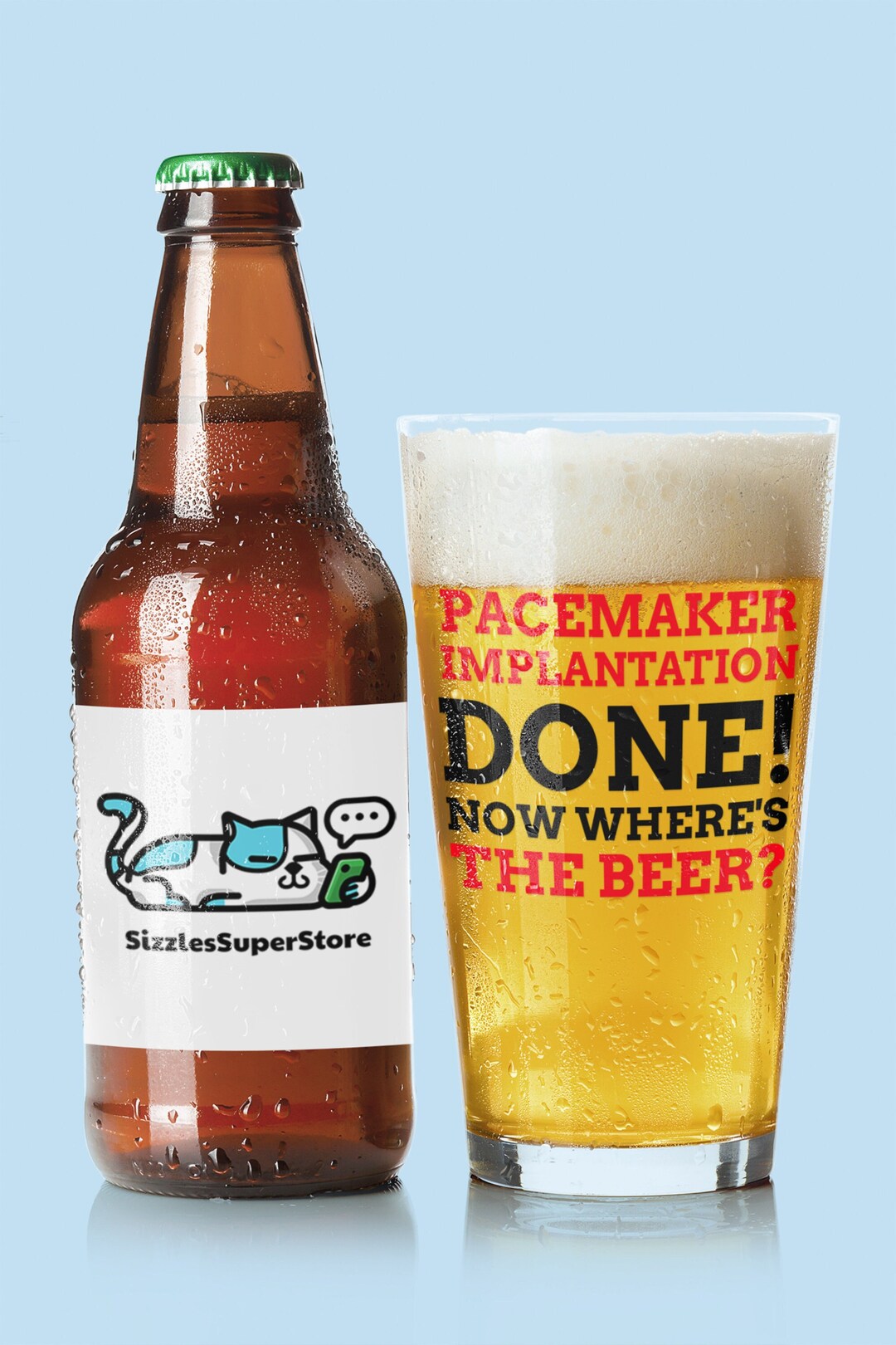 Funny Pacemaker Pint Glass 16oz | Heart Surgery Gifts | Pacemaker ...