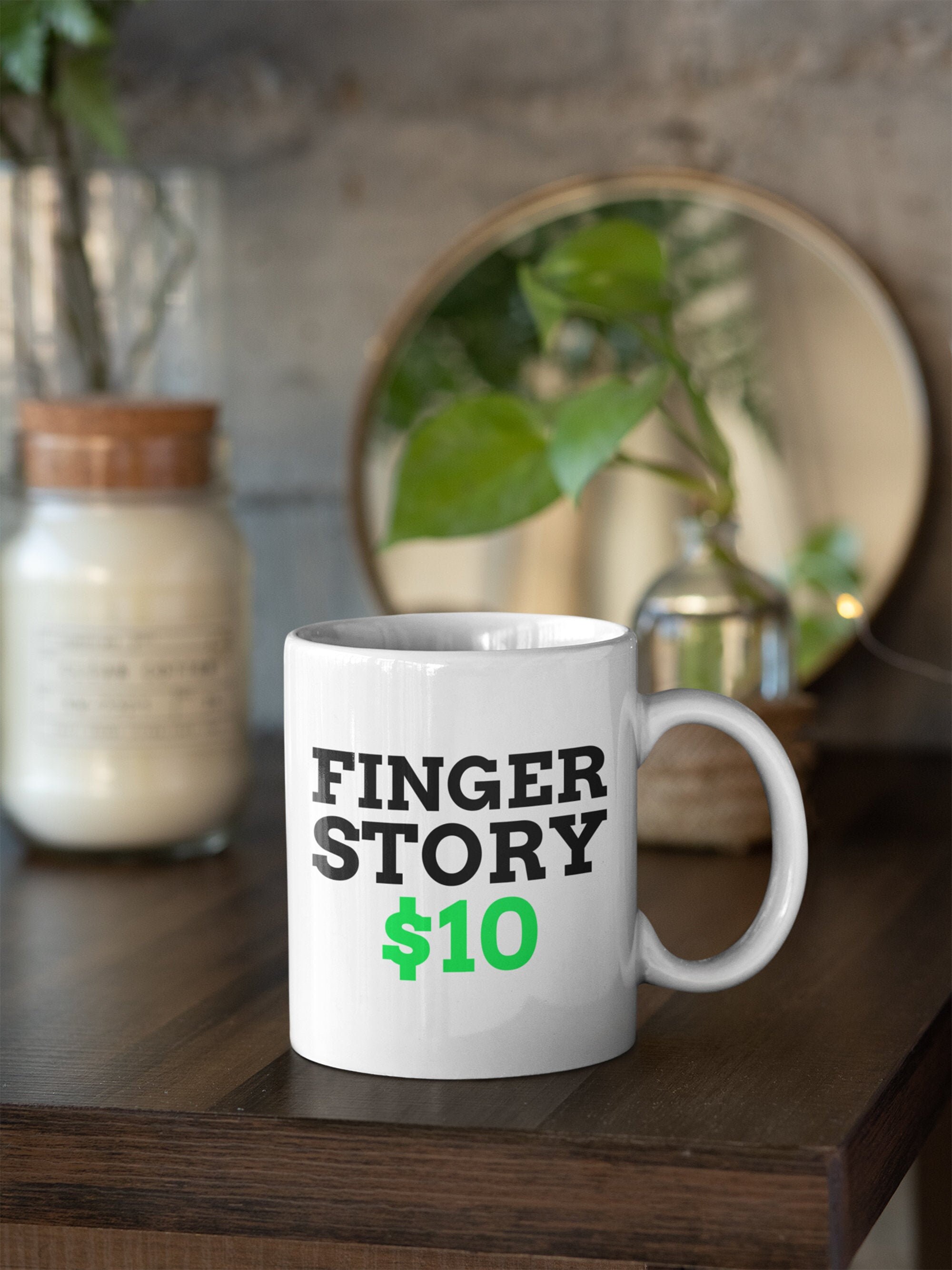 Funny Finger Amputee White Ceramic Mug Missing Fingers - Etsy