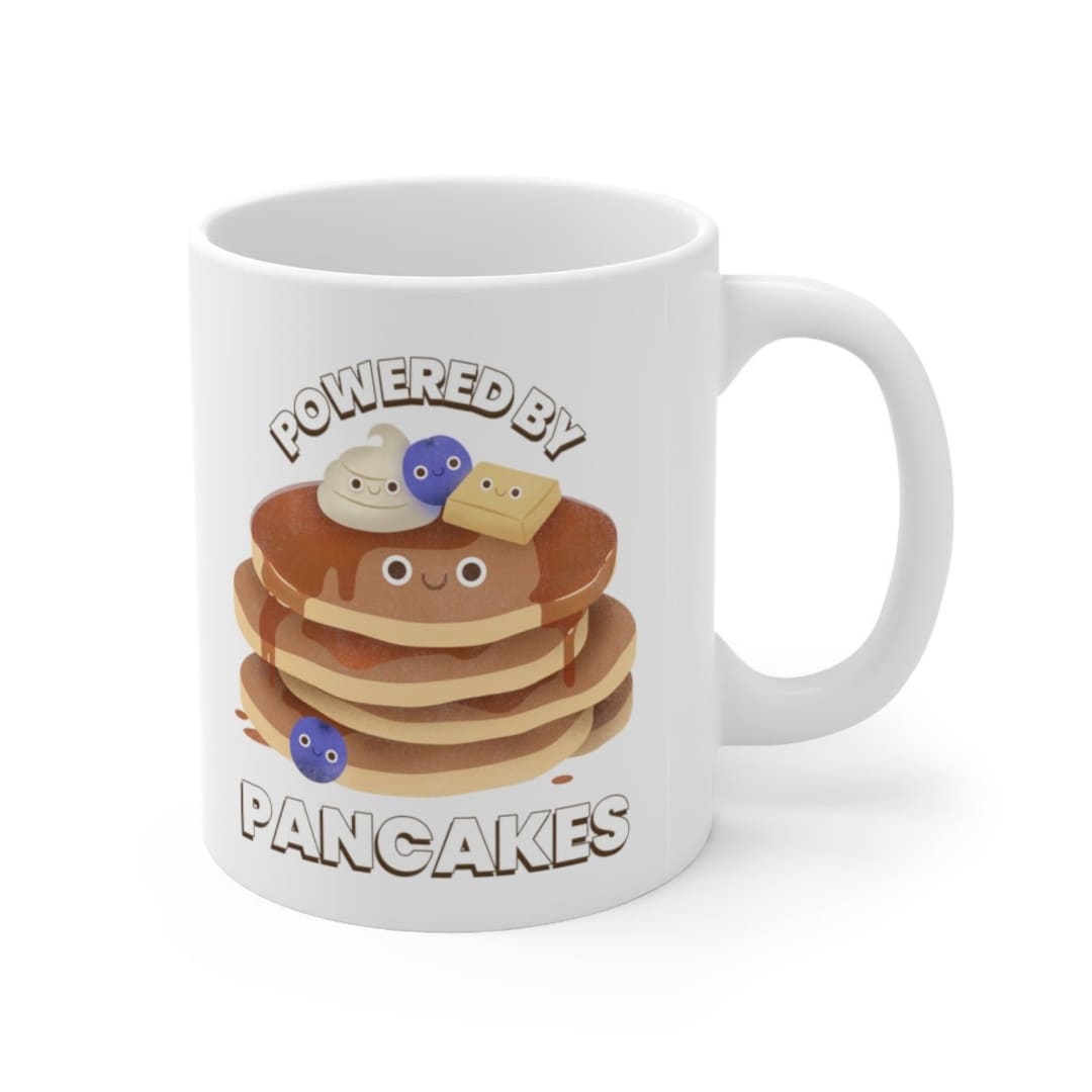 Powered by Pancakes Mug 11oz 330ml Funny Lent Gift Ideas - Etsy