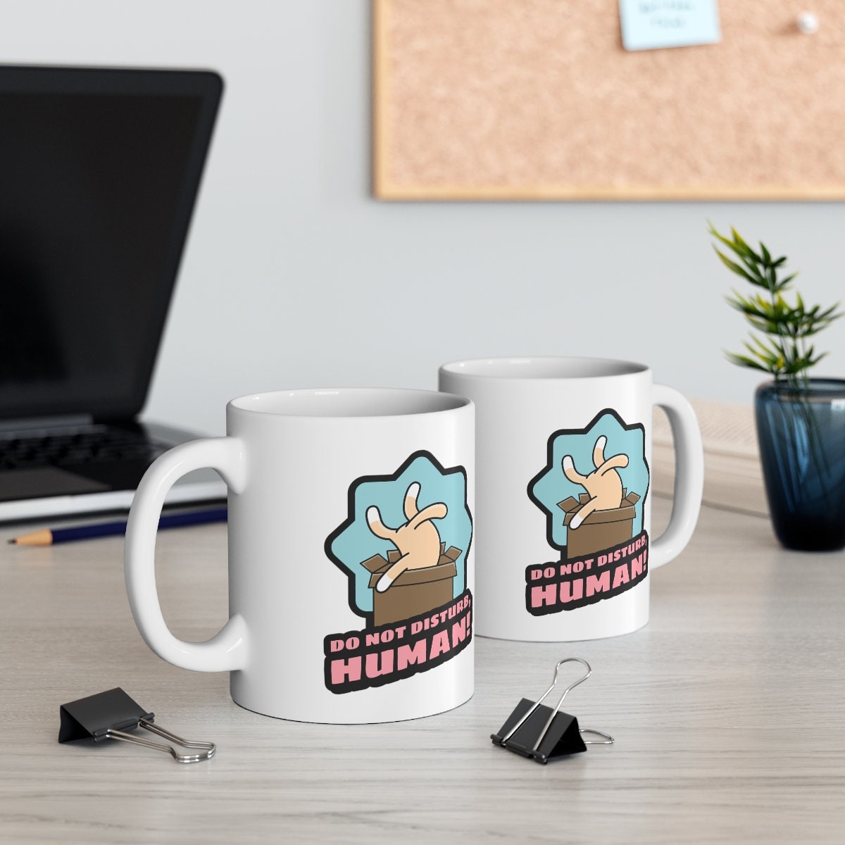 Do Not Disturb Human! Funny Cartoon Cat Mug 11oz 330ml Cute Kitten ...