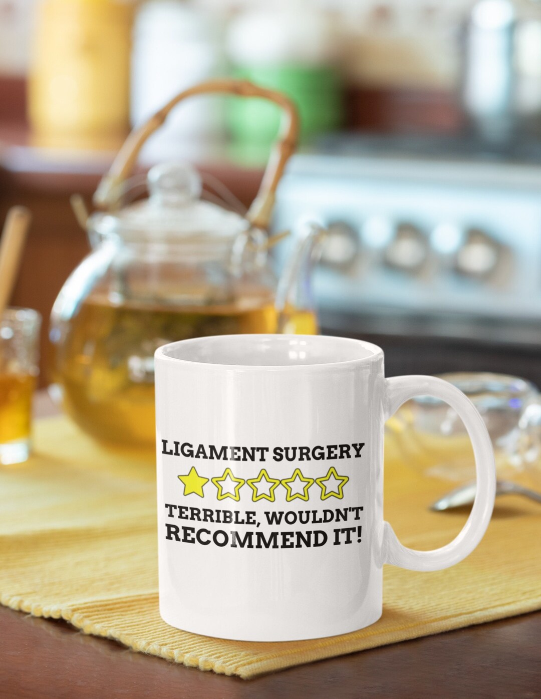 Funny Ligament Surgery Mug 11oz 330ml Torn ACL Gift Ideas | Cruciate ...
