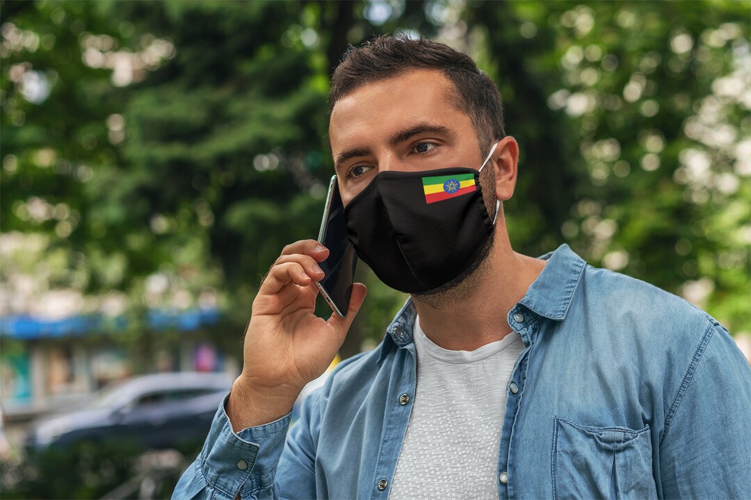 Unisex Flag of Ethiopia Breathable & Flexible Elasticated Face Covers ...