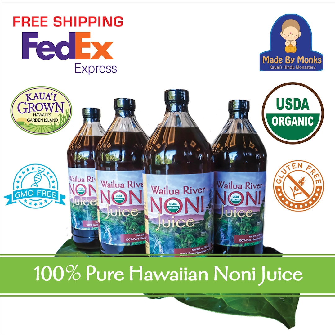 Wailua River Noni Juice Organic Hawaii Hawaiian Four Quart Bottles - Etsy