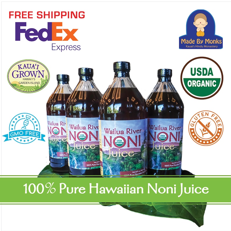 Wailua River Noni Juice Organic Hawaii Hawaiian Four Quart Bottles - Etsy