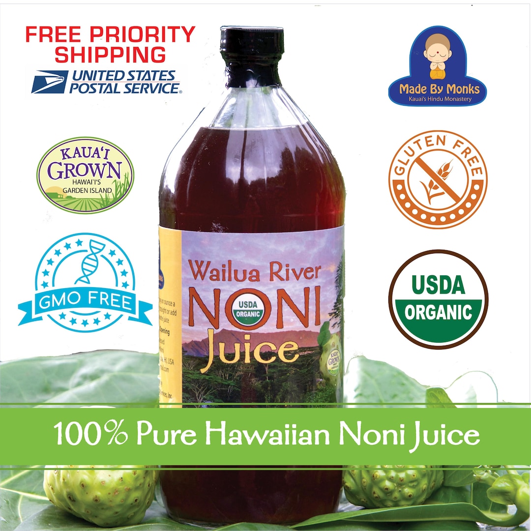 Wailua River Noni Juice Organic Hawaii Hawaiian One Quart Bottles - Etsy