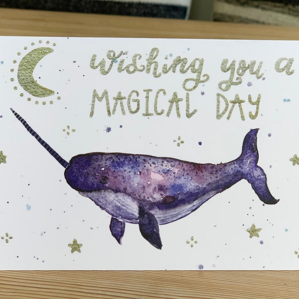 Narwhal Card - Etsy UK