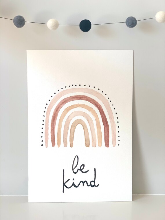 Hand Painted Bohemian Rainbow Be Kind | Etsy