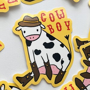 Cow Sticker, Vinyl Waterproof Sticker, Cute Stickers for Notebooks ...