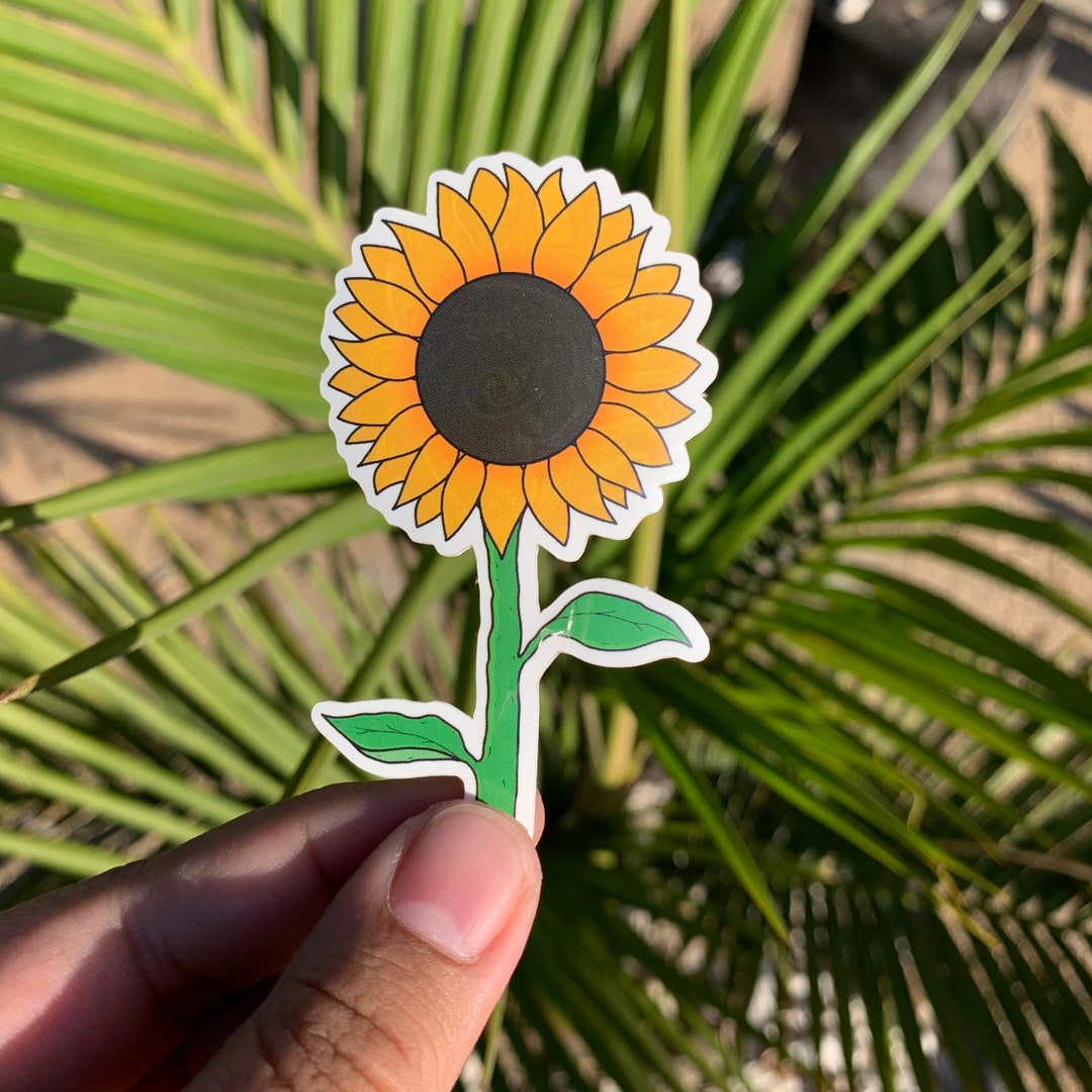 Sunflower Sticker, Vinyl Laptop Sticker, Water Bottle Sticker ...