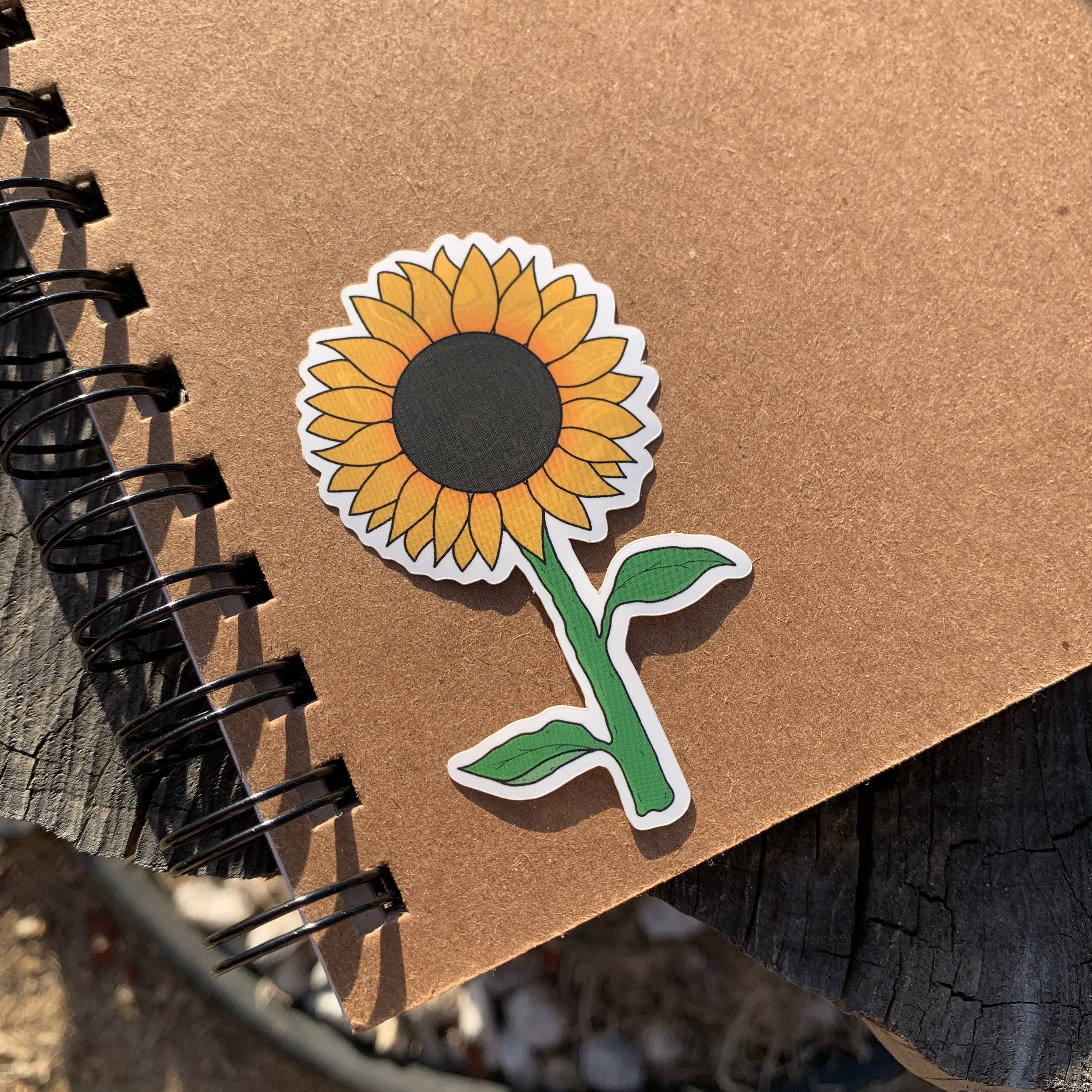 Sunflower Sticker, Vinyl Laptop Sticker, Water Bottle Sticker ...