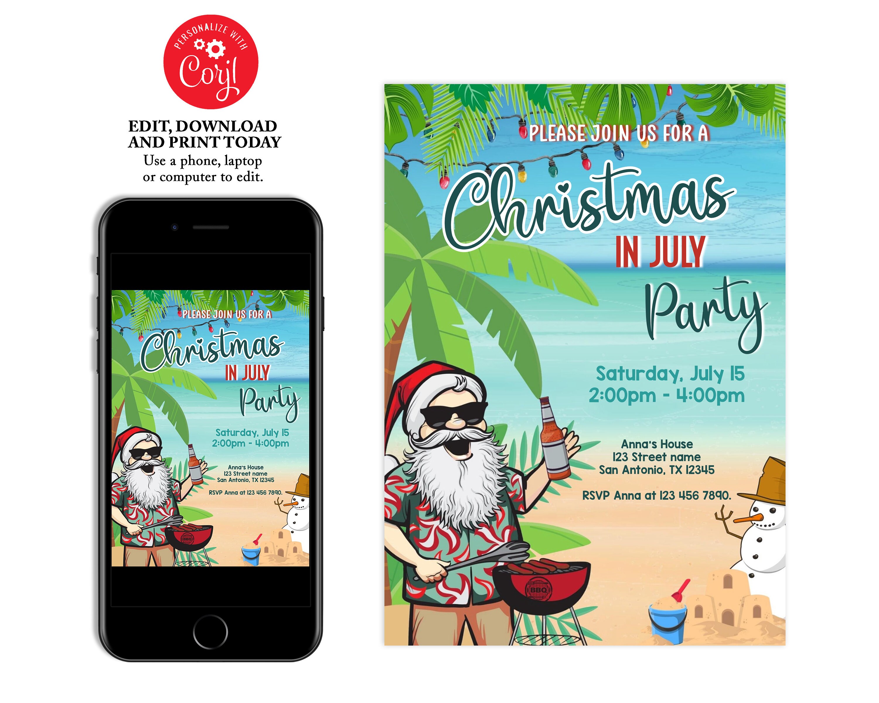 Christmas In July Invitations