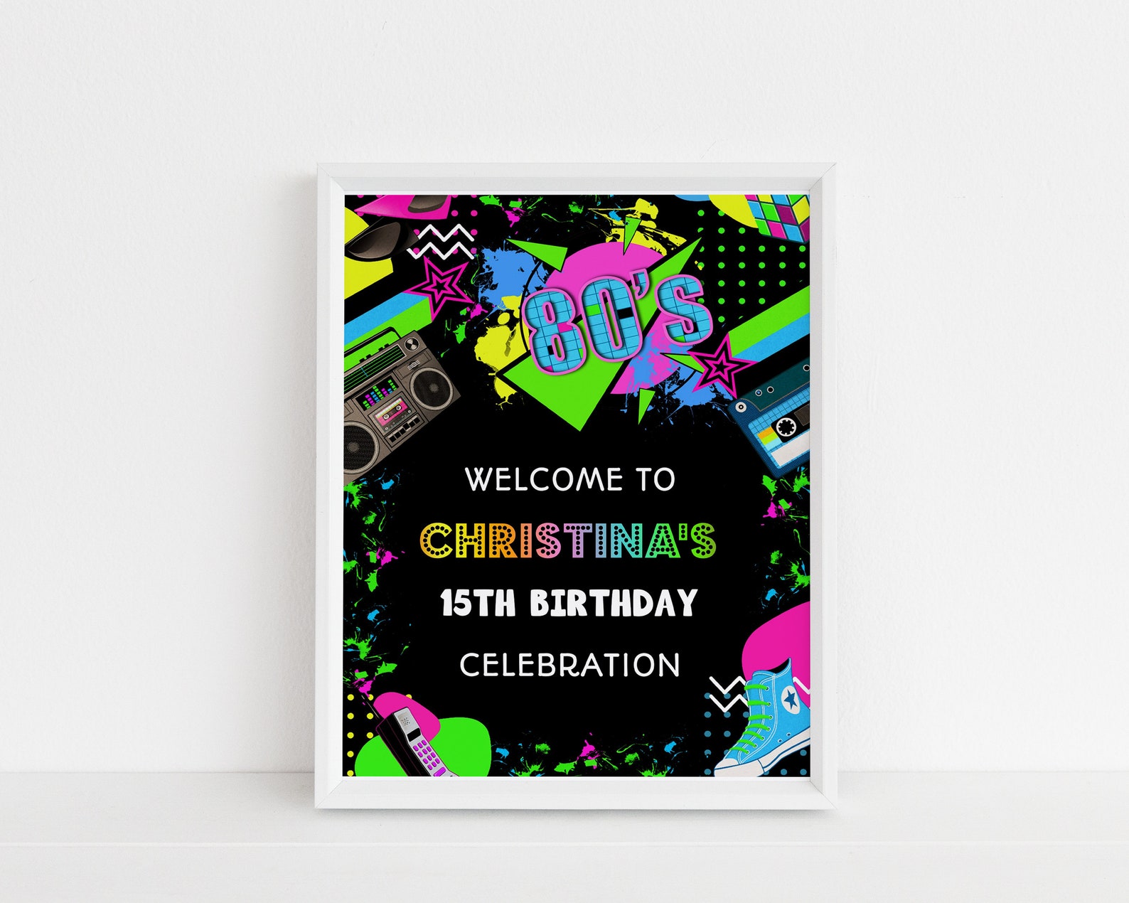 80s Birthday Welcome Sign 80s Theme Poster 80s Custom Sign - Etsy
