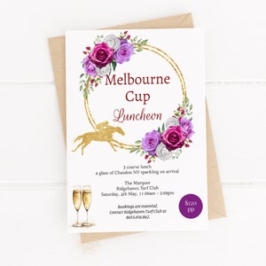 Melbourne Cup Luncheon Invitation, Luncheon Flyer, Derby Day, Horse ...