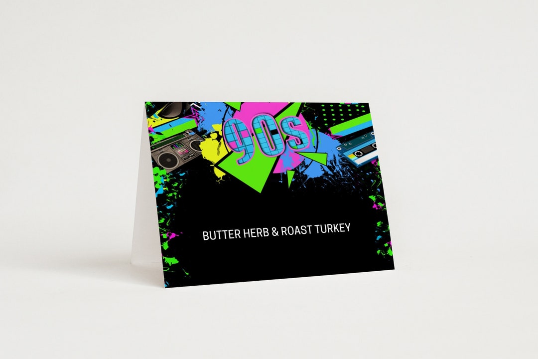 90s Buffet Card, 90s Table Decor, 90s Party Decor, Back to the 90s Food ...