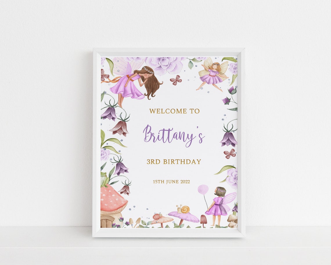 Fairy Welcome Sign Magical Floral Fairy Princess Party Sign - Etsy