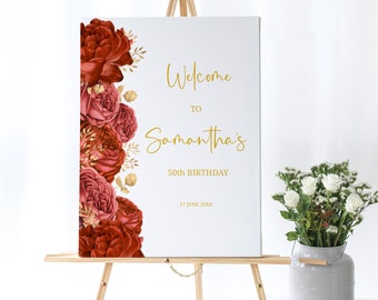 Rustic Floral Birthday Sign - Etsy