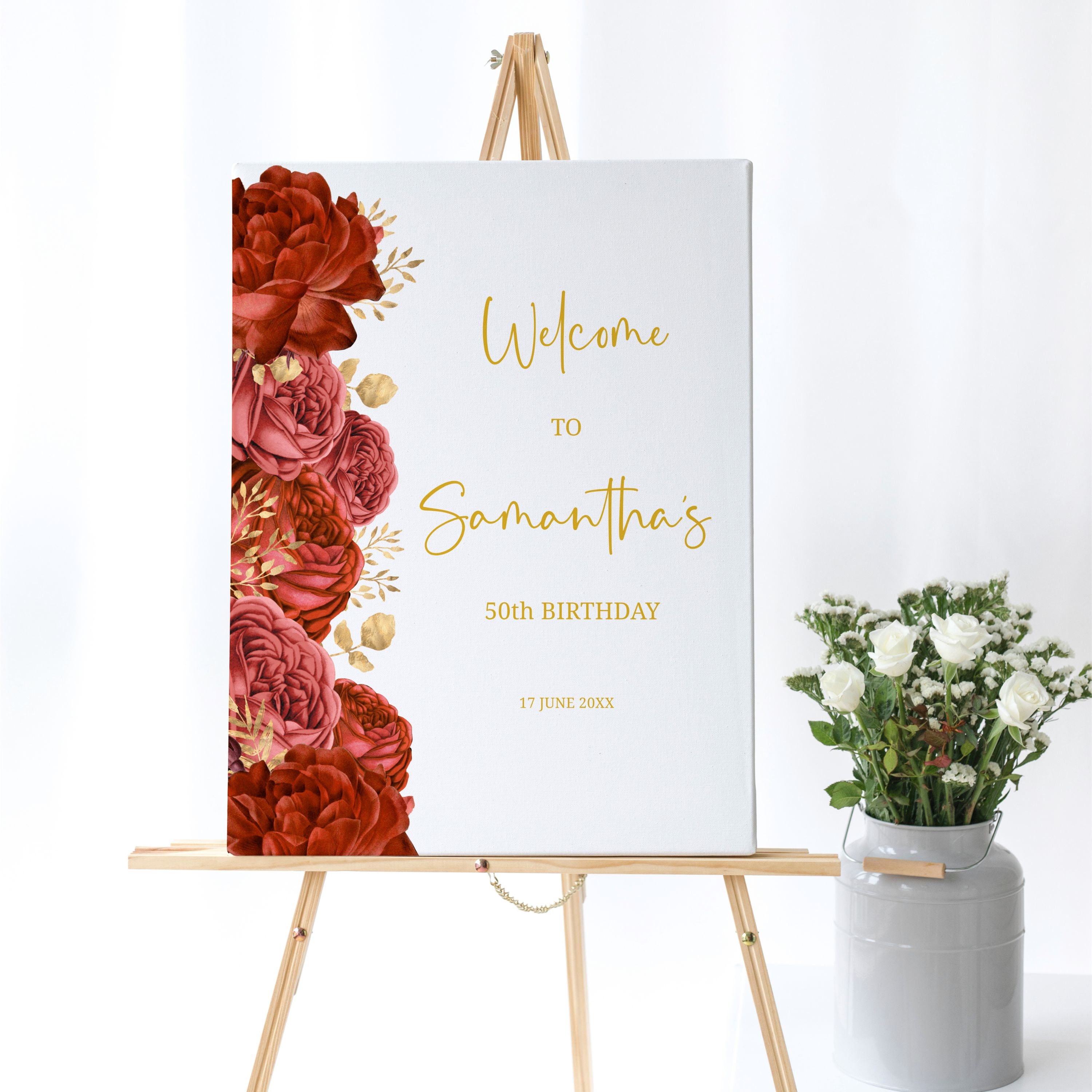 Terracotta and Gold Floral Welcome Sign Burnt Orange Rustic - Etsy