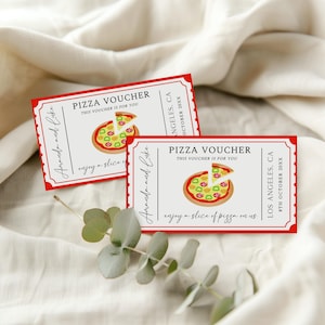 Editable Pizza Slice Ticket Template, Minimalist Meal Voucher, Kids ...