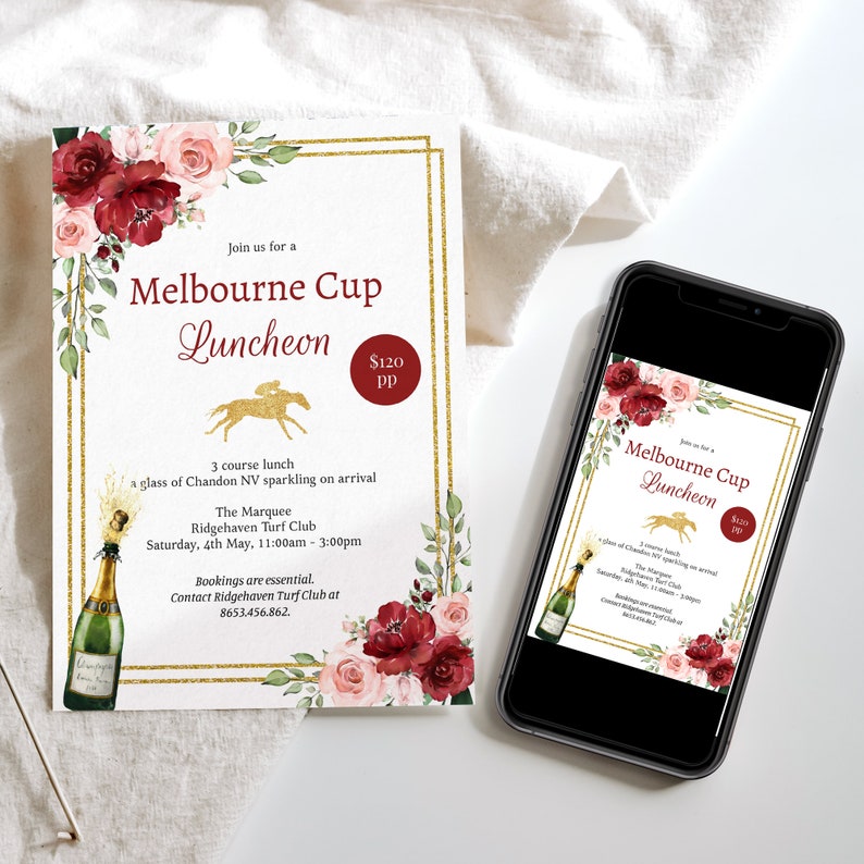 Melbourne Cup Luncheon Invitation, Kentucky Derby Invite, Luncheon ...