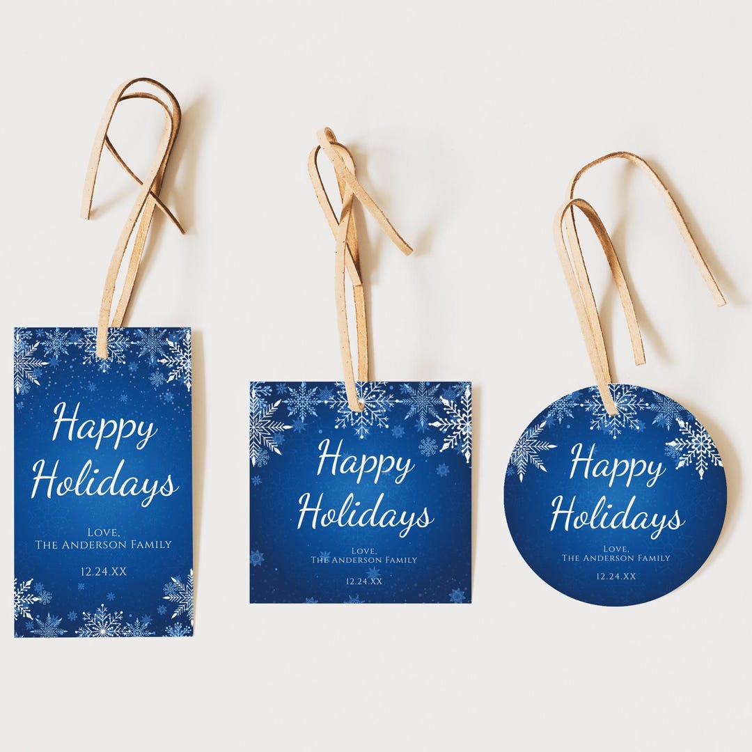 Editable Snowflake Gift Tags, Christmas Holiday Gift Tags, Winter Party ...