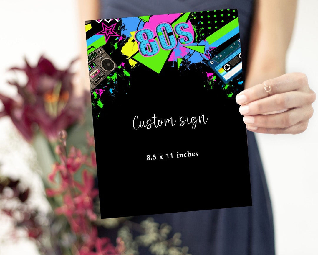 80s Custom Sign, 80s Theme Party, 80s Birthday Card, Back to the Future ...