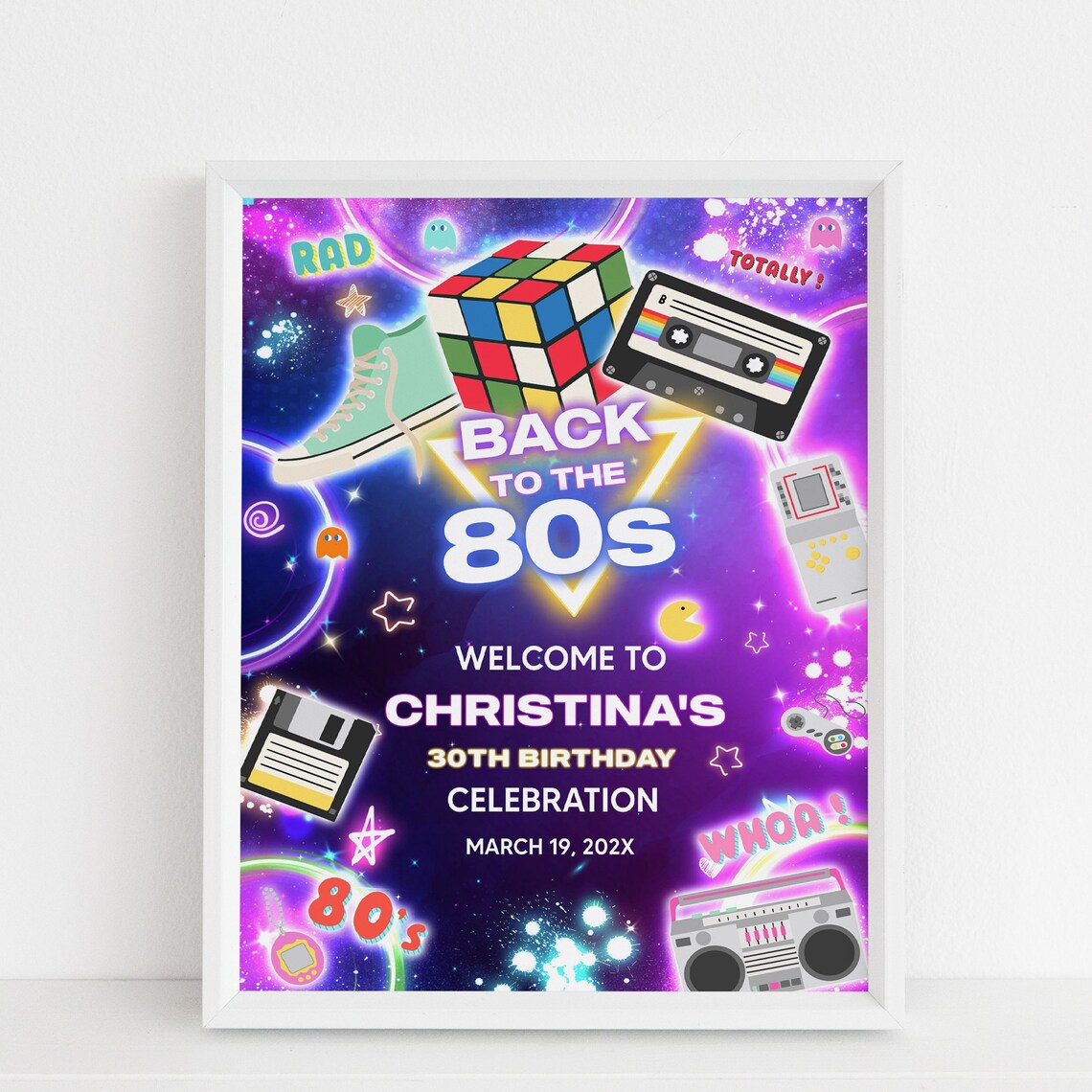 80s Birthday Welcome Sign, 80s Theme Poster, 80s Custom Sign, Back to ...